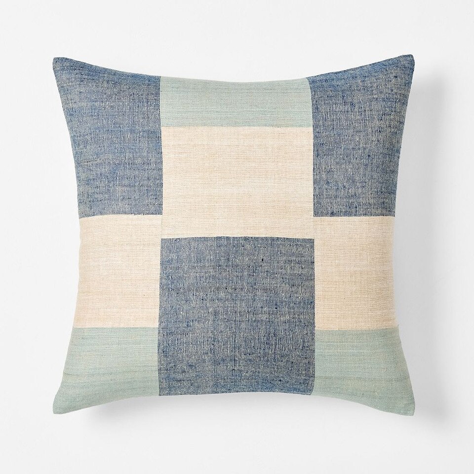 Tonal Silk Patchwork Cushion Cover - Modern Artisan Design | West Elm UK